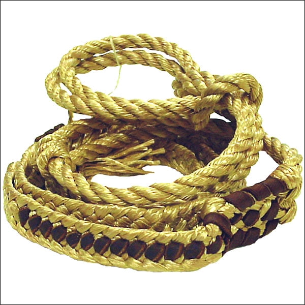 Saddle Barn Calf Riding Rope Poly W/ Leather Laced Handhold Left Right ...