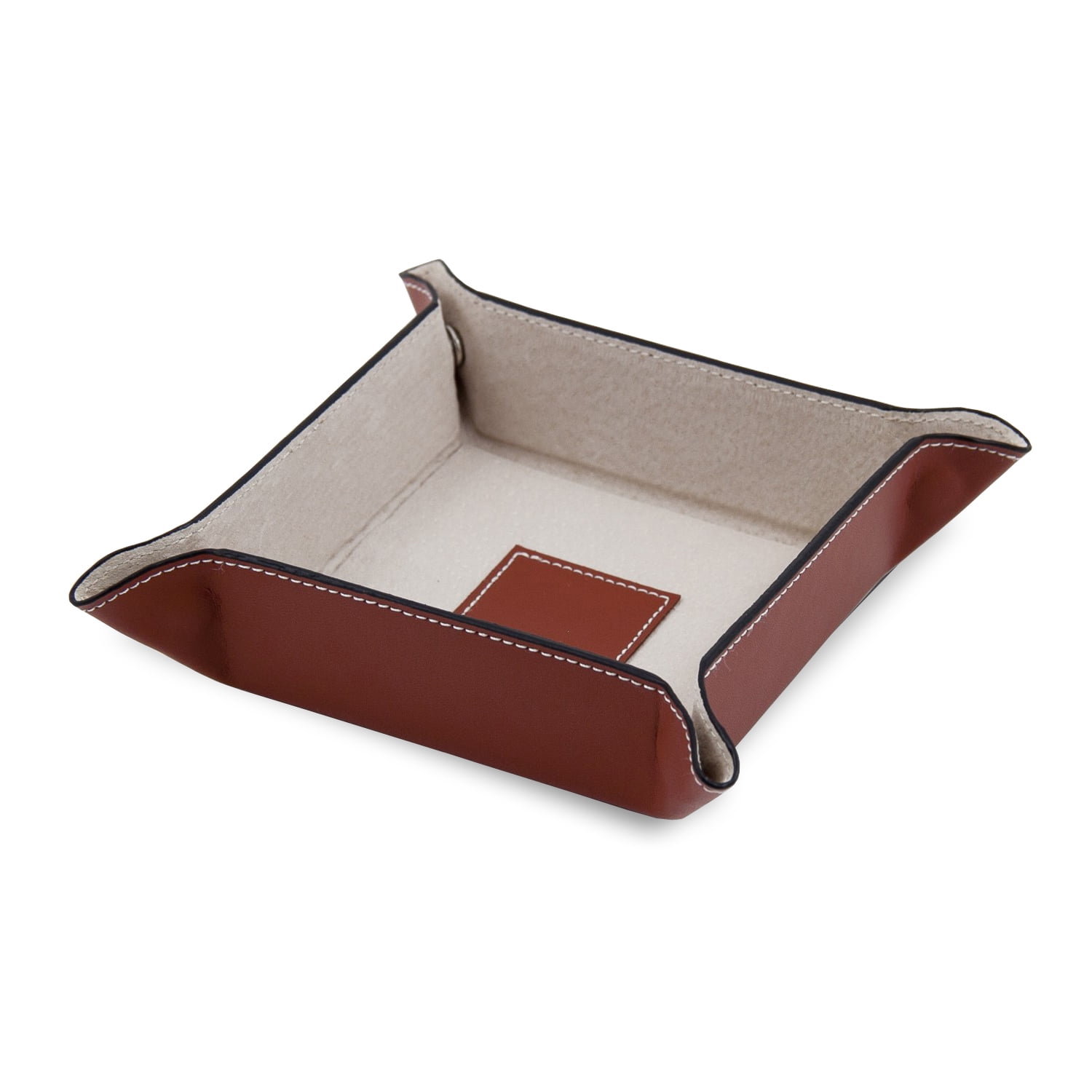 Saddle Brown Leather Snap Valet with Pig Skin Leather Lining. - Walmart.com