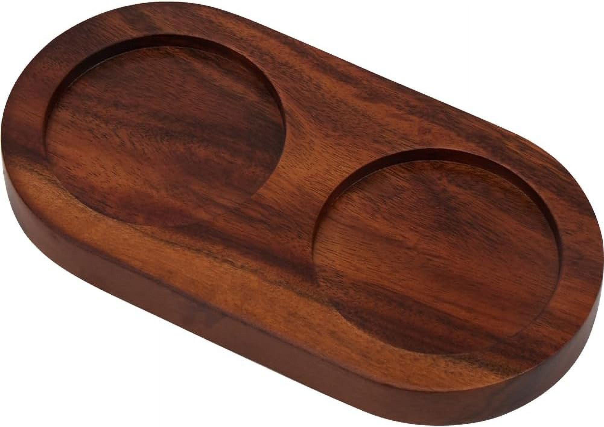 Saddle Brown Wooden Salt and Pepper Mill Tray Acacia Wood Tray Peper ...