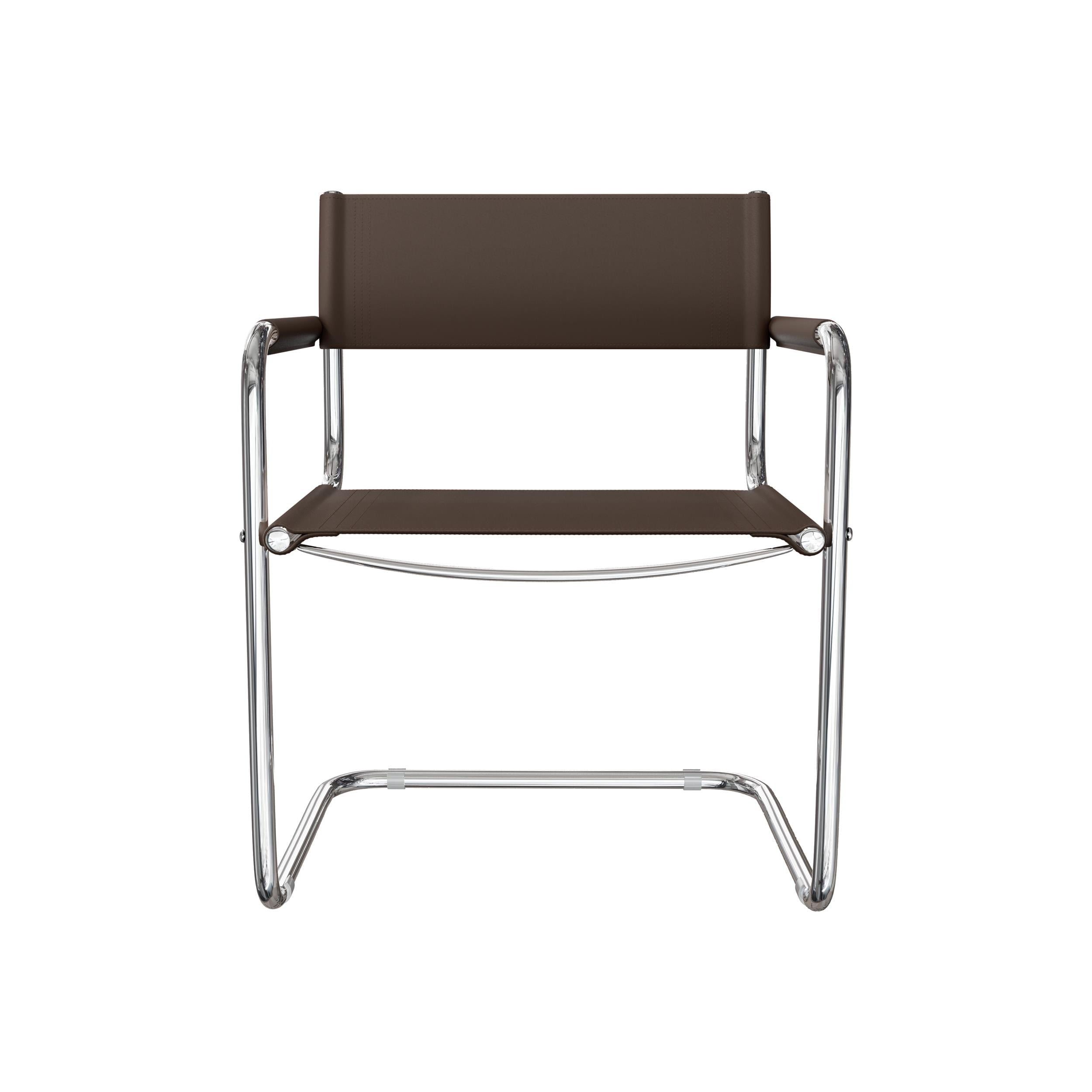 Saddle Leather Accent Chair Stainless Steel Arm Chair Dining Chair ...