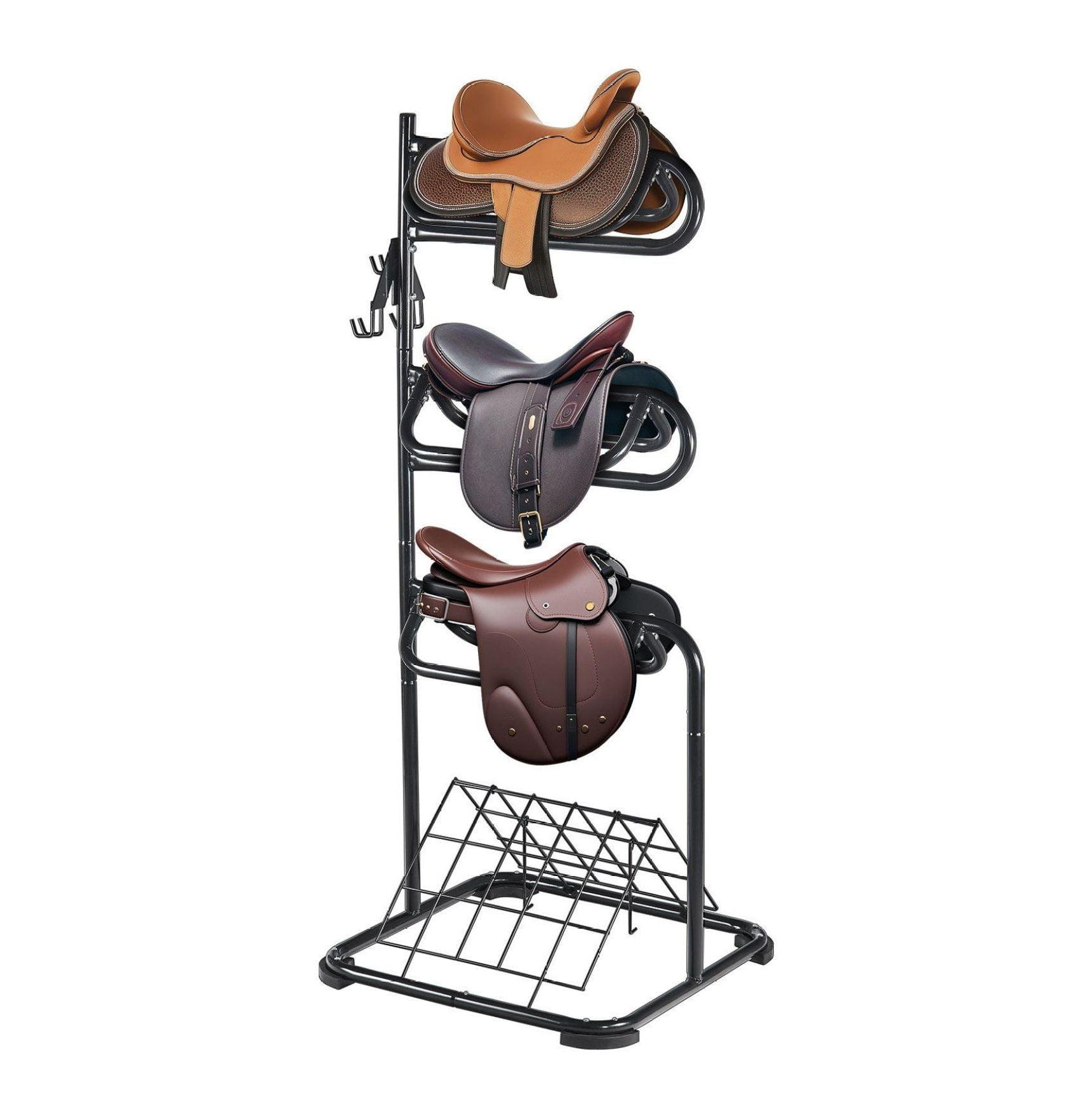 Saddle Rack Freestanding 3 Tier - English & Western Saddle Stand ...
