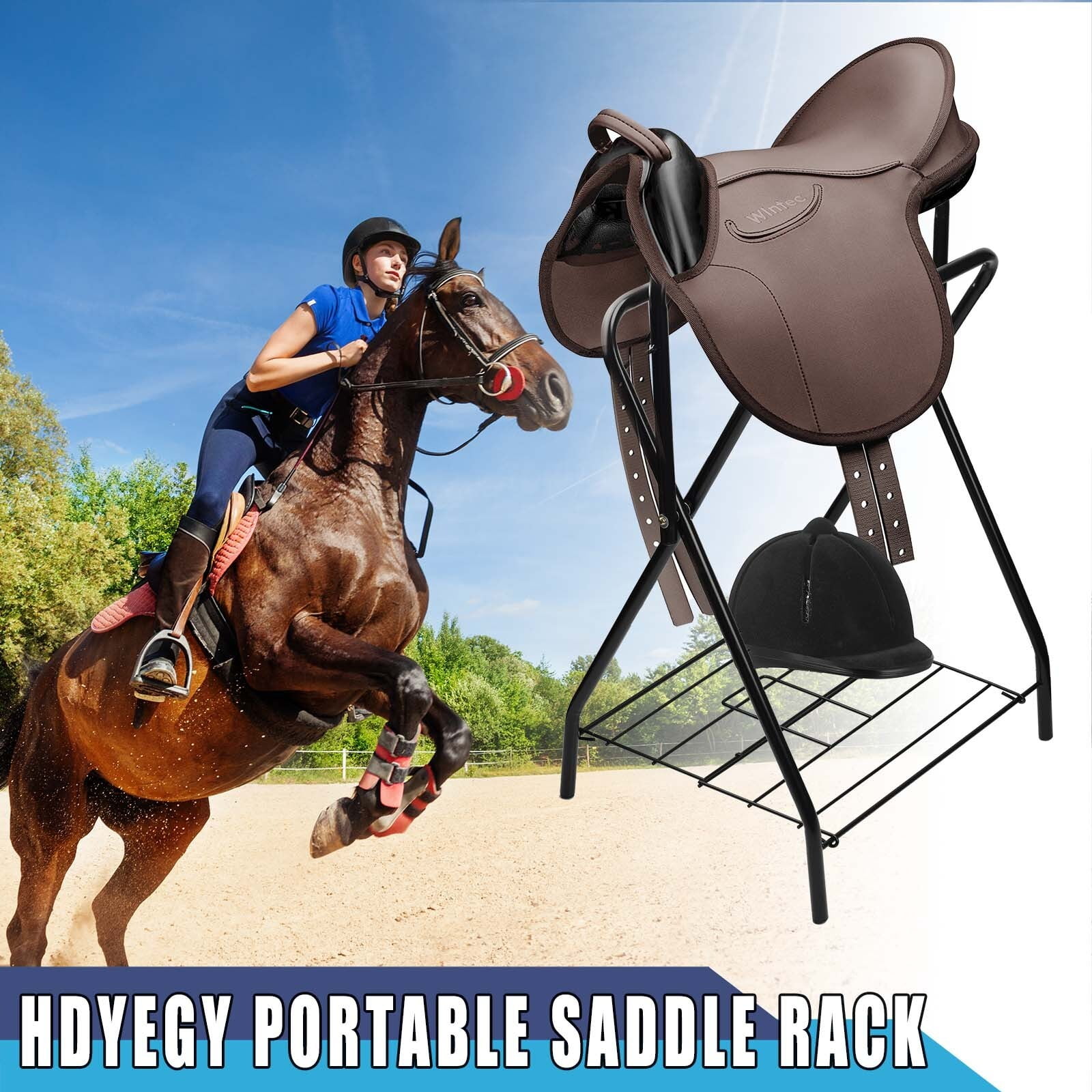 Saddle Rack Portable Folding Horse Saddle Stand for English and Western ...