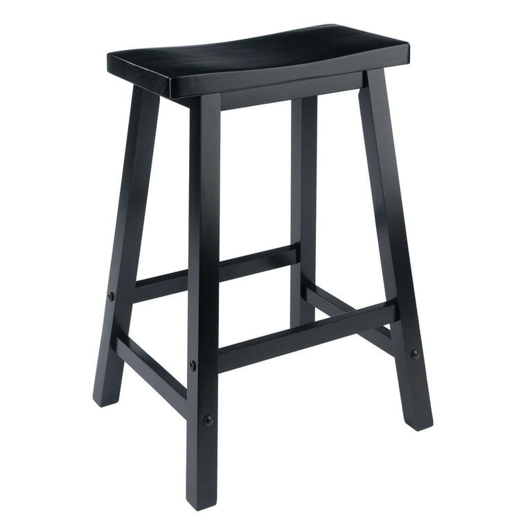 Winsome 24 Counter Saddle Seat Bar Stool Black