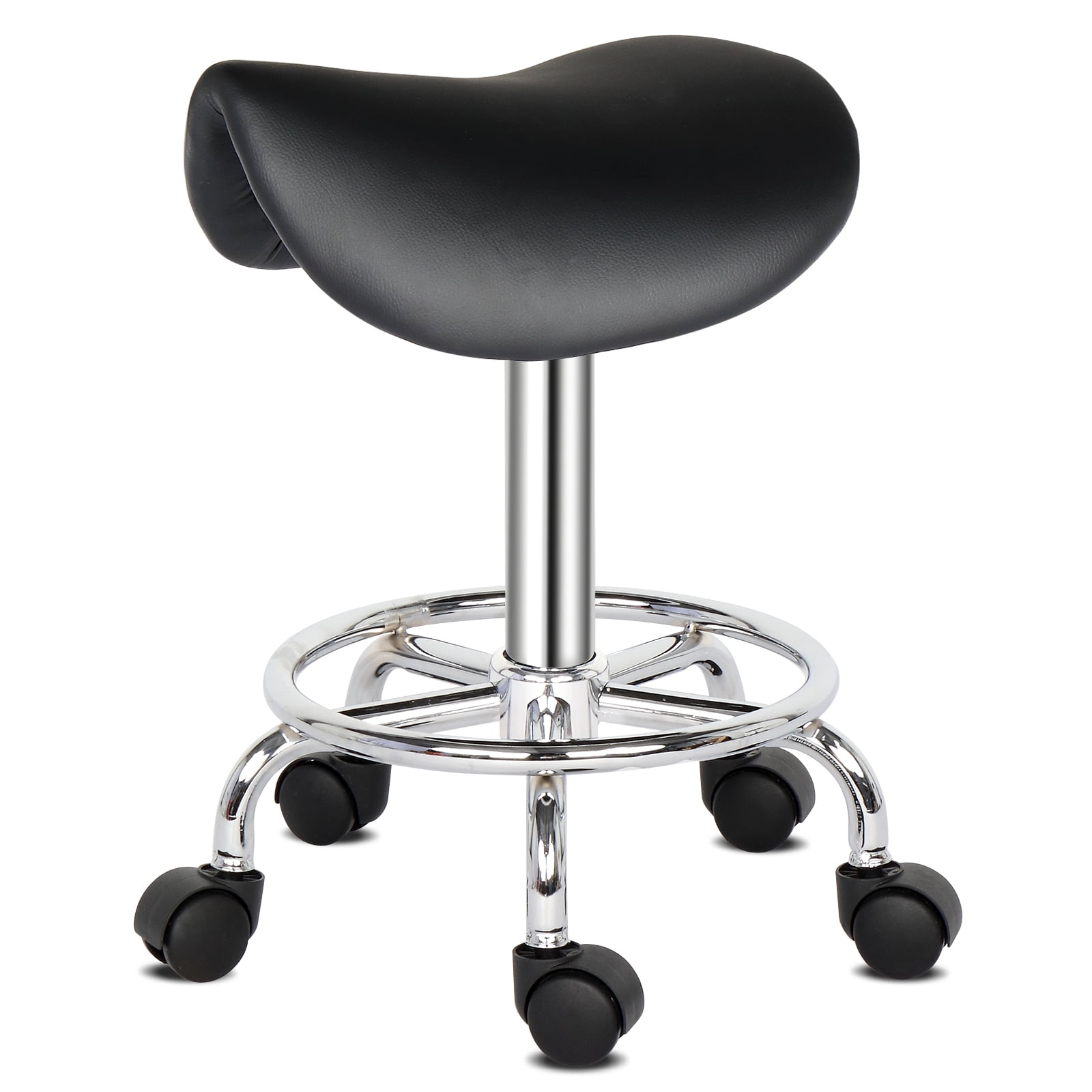 Saddle Stool Ha Ha Feet Rotation Bar Stool Black - Walmart.com