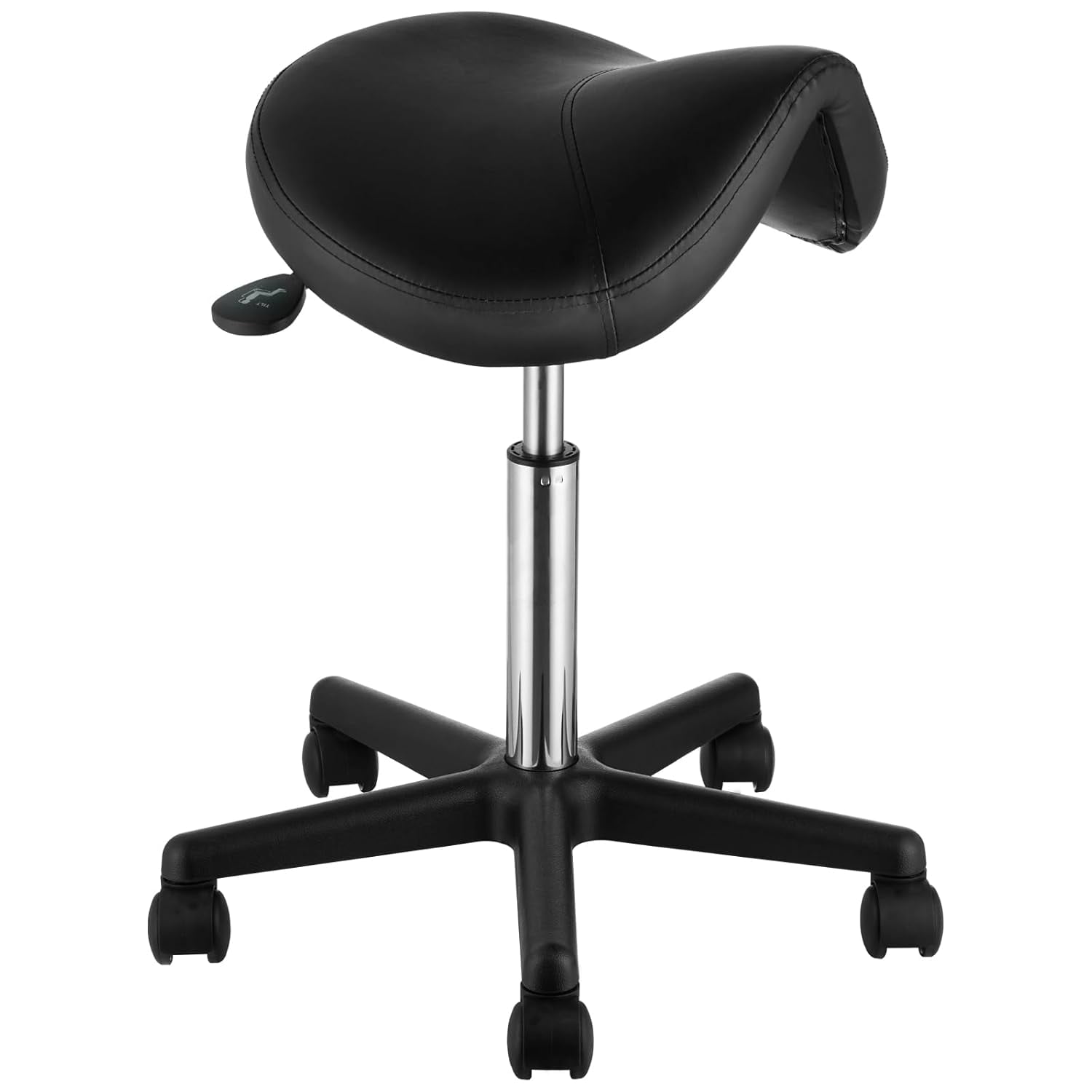 Saddle Stool with Wheels, 400 LBS Weight Capacity Ergonomic Rolling Saddle Stool, Height ...