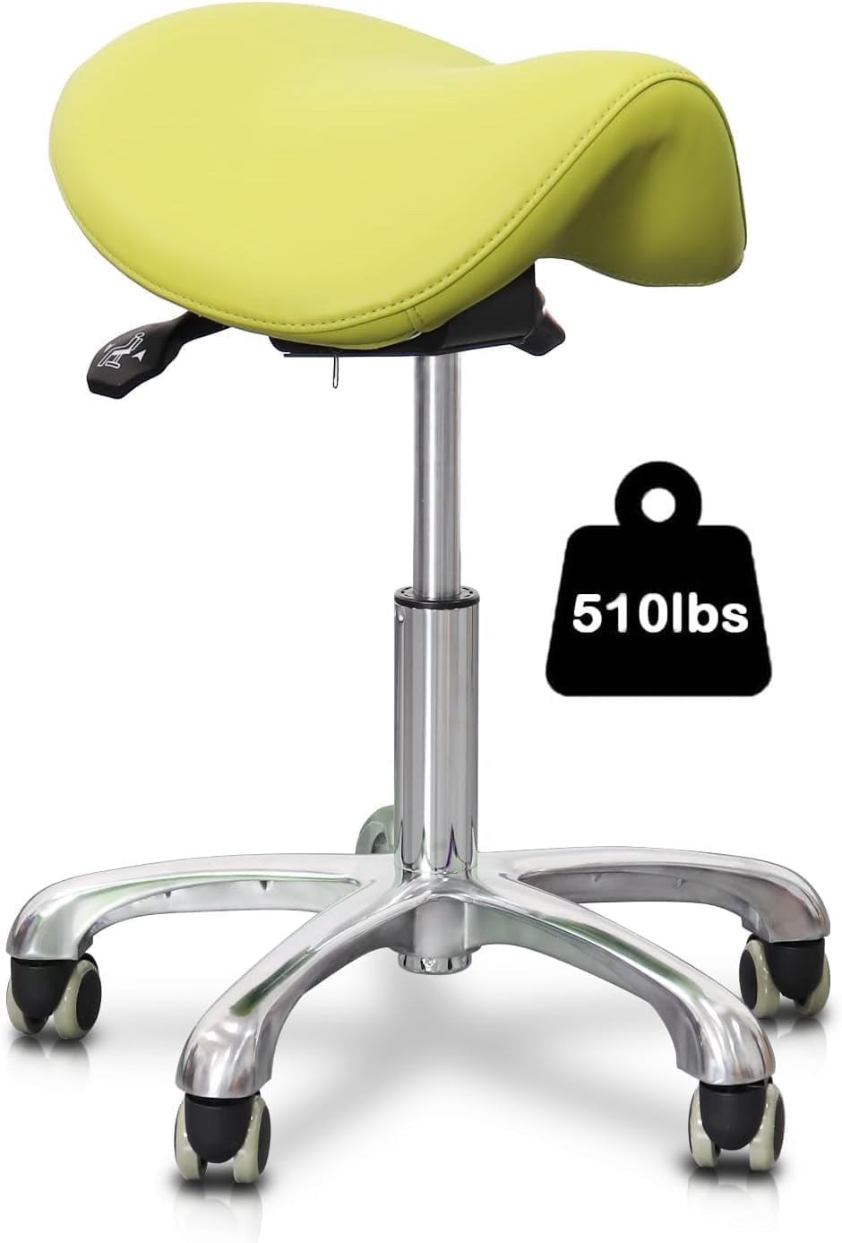Saddle Stool with Wheels Rolling Stool Rolling Chair Ergonomic Swivel ...