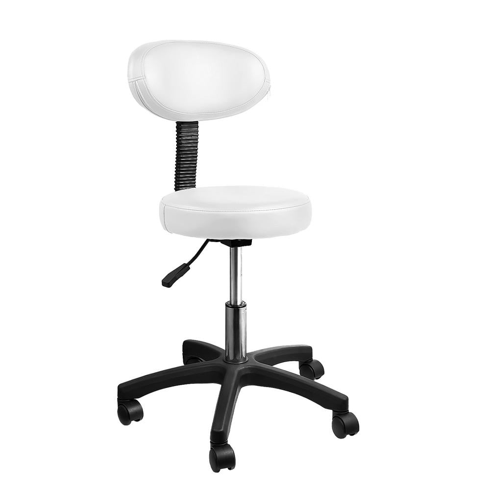 Saddle Stool with Back Support, Rolling Chair Height Adjustable Stool ...