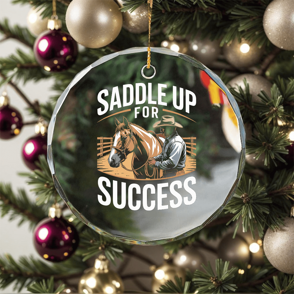 Saddle Up For Success Horse Cowboy Ornament, Home Decoration, Crystal ...