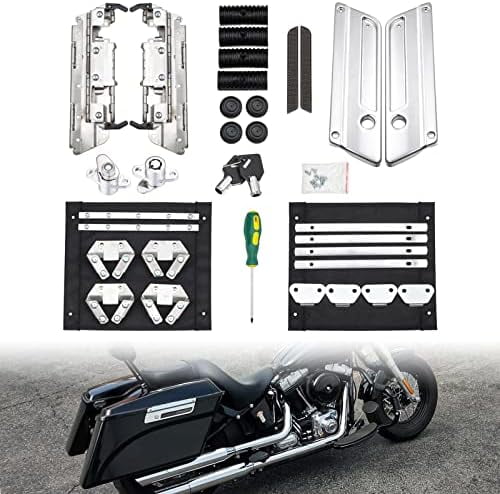 Saddlebag Latch Kit, Chrome Saddle Bag Latches Rubber Mounts Lock Set ...