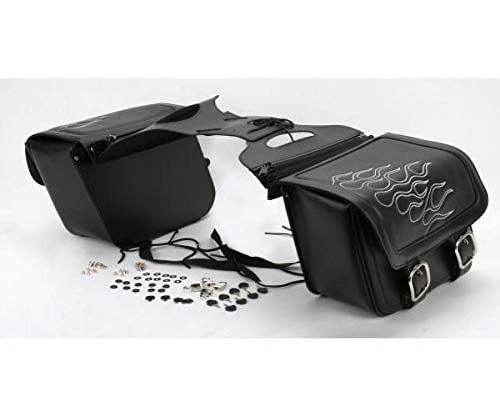 Saddlemen X021-05-0403 Black/Silver Flame Medium Highwayman Tattoo ...