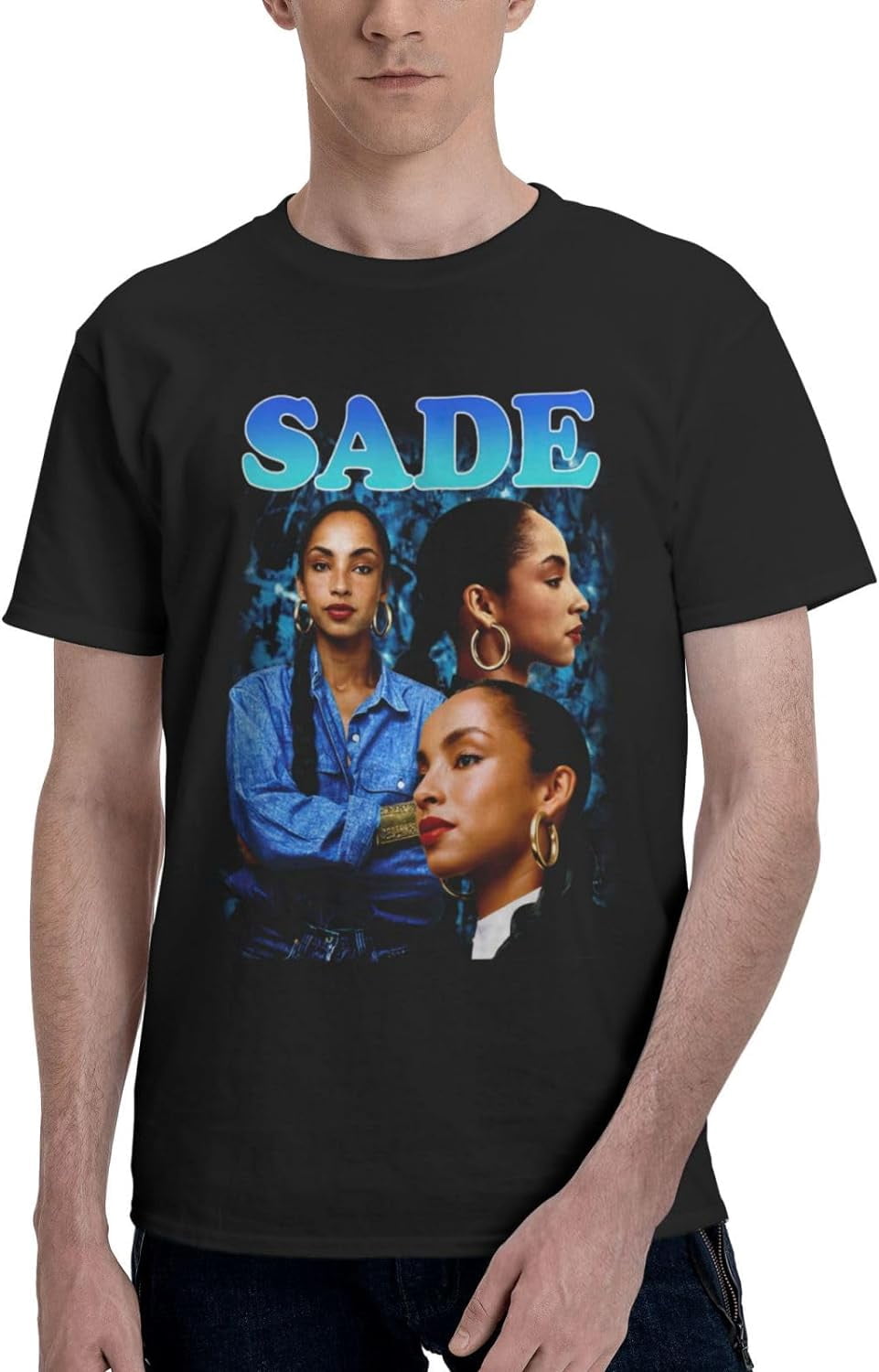 Sade Men's Vintage Crew Neck T-Shirts Print Short Sleeve Graphic Tees ...