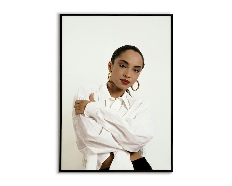 Sade poster, Iconic Sade Adu portrait, Music wall decor, Romantic wall ...