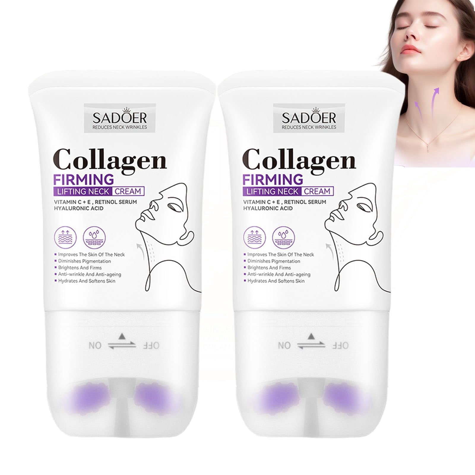 Sadoer Neck Collagen Cream - HYZ01 Collagen Firming Lifting Neck Cream ...