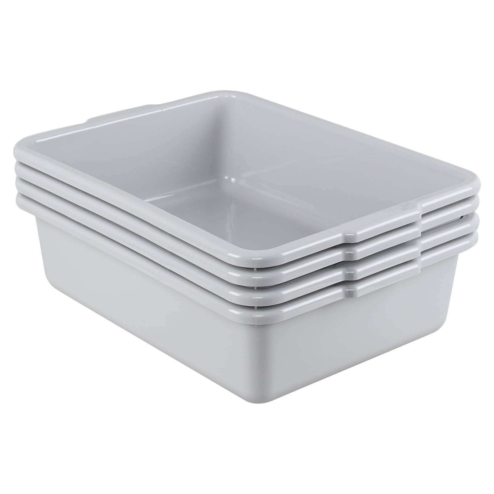 Saedy 22 L Commercial Bus Tubs, Gray, Large Plastic Utility Bus Boxes ...