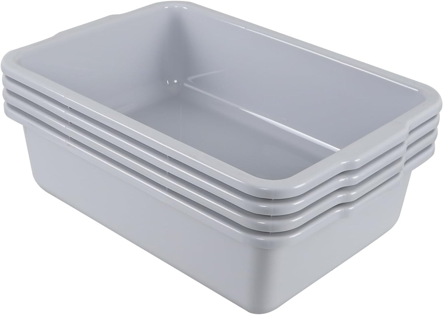 Saedy 32 Liter Gray Commercial Bus Tub, Large Plastic Restaurant Bus ...