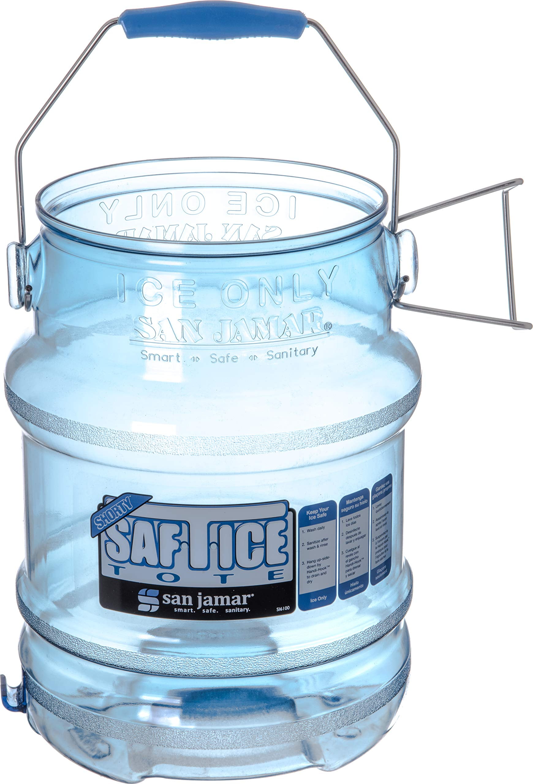 Saf-T-Ice Ice Tote with Hanger for Ice Machines, 5 Gallon Plastic ...