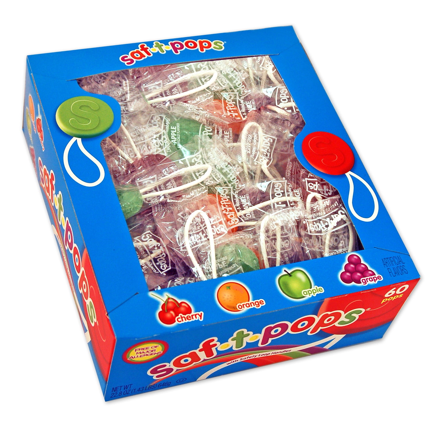 Saf-T-Pops Free of Major Allergens 60 Count Box, 22.8 oz - Walmart.com