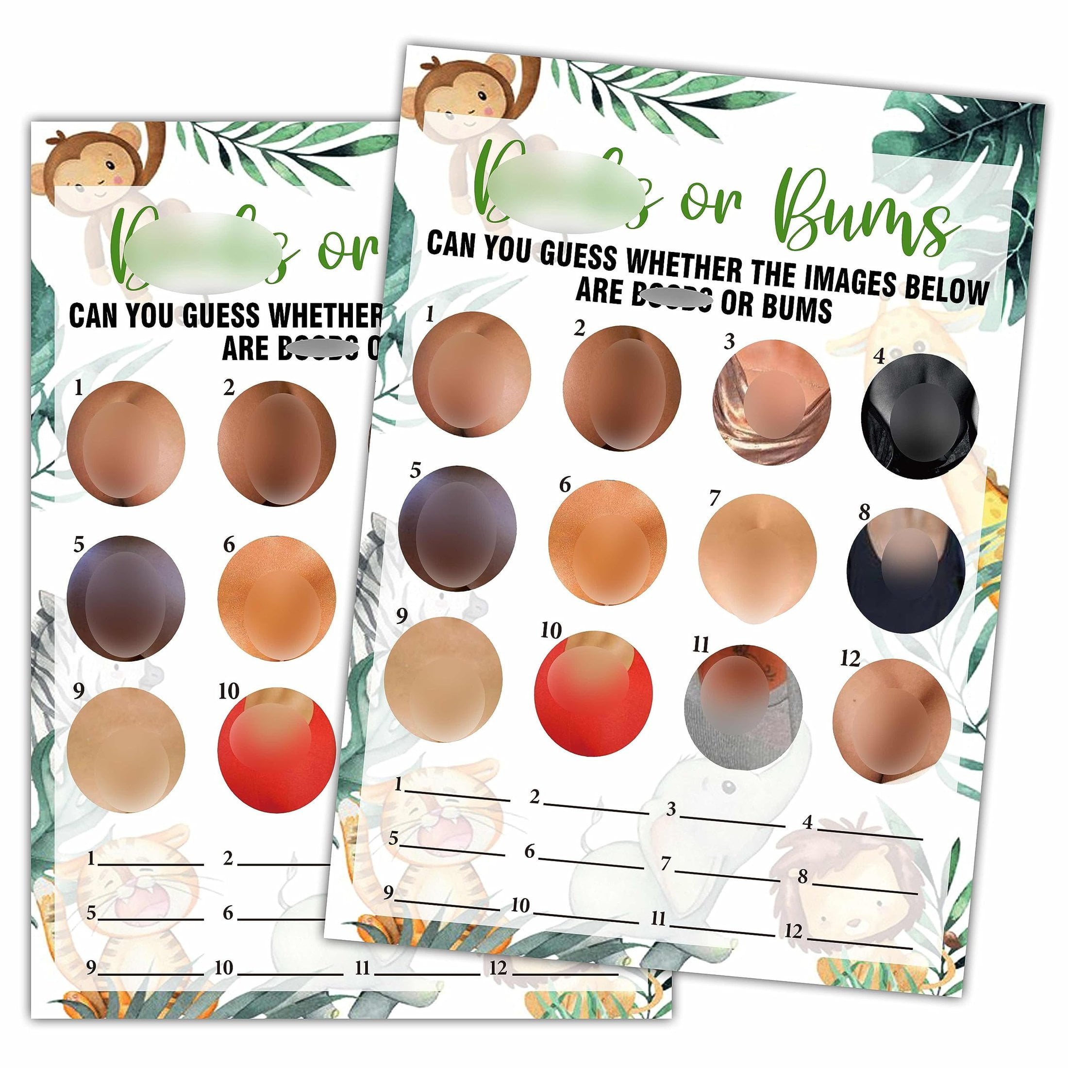 Safari Adventure Baby Shower Game Set - 25 Gender Neutral Cards with ...