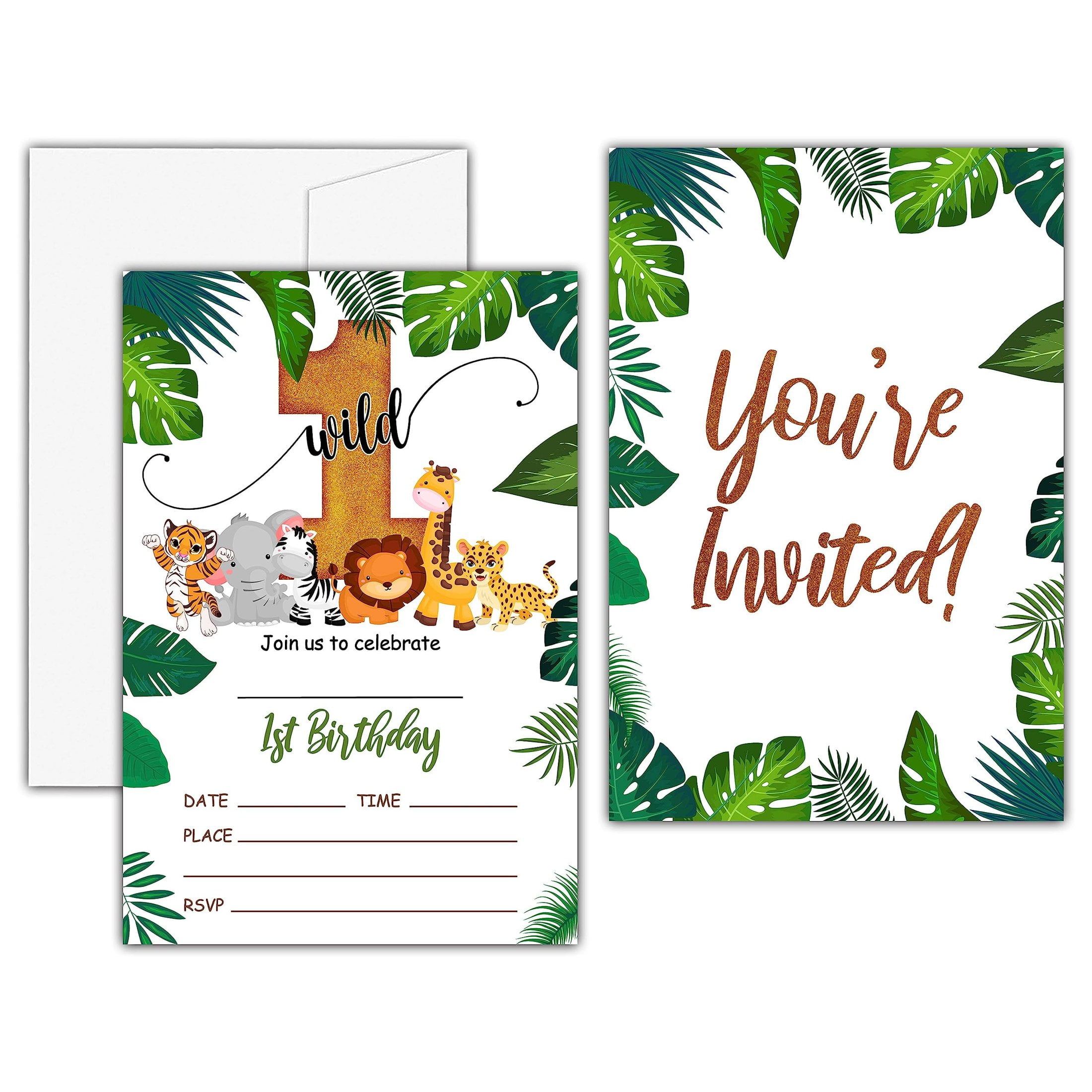 Safari Adventure Birthday Invitations for Kids - 1st Birthday Party ...