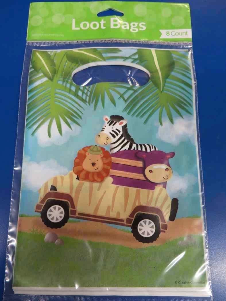 Safari Adventure Jungle Animal Kids Birthday Party Favor Treat Sacks ...