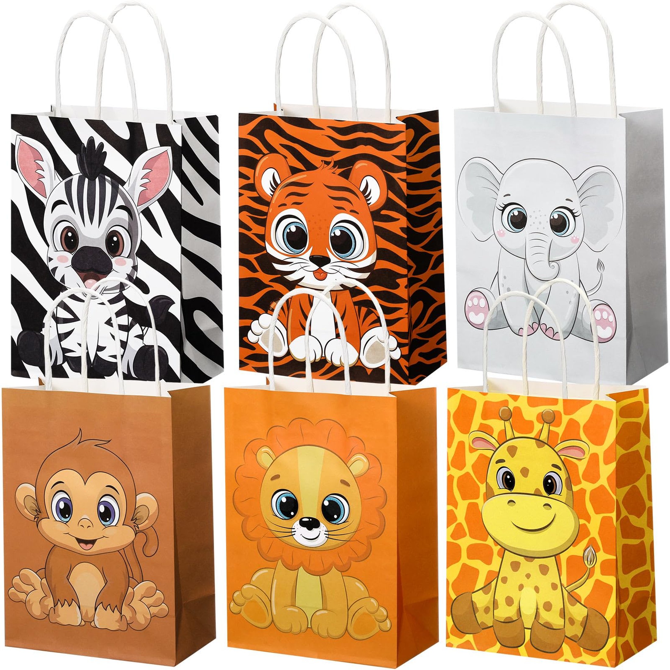 Safari Adventure Party Bags - 24 Cute Jungle-Themed Favor Bags with ...