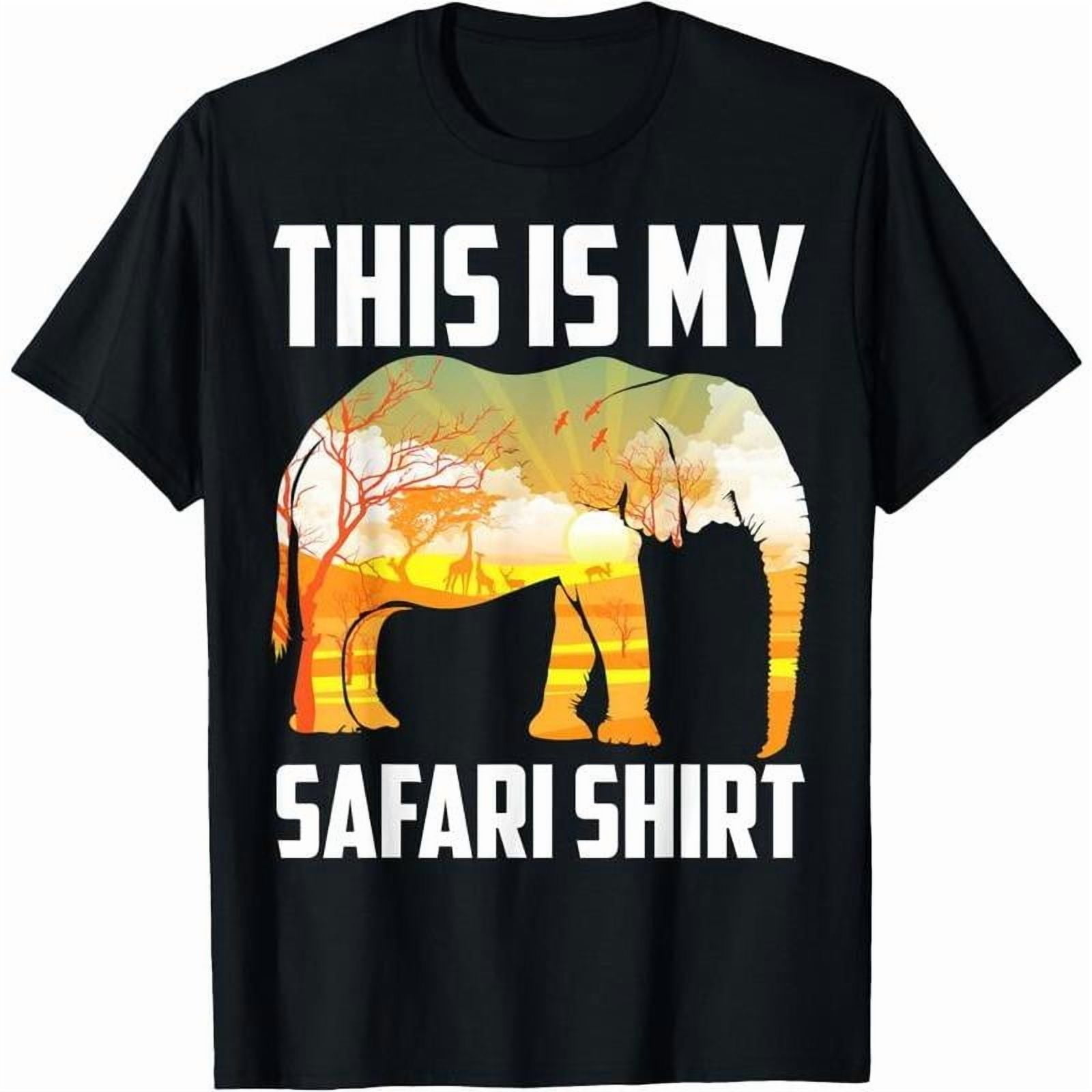 Safari Adventure T - Shirt Elephant Silhouette & Safari Text – A ...