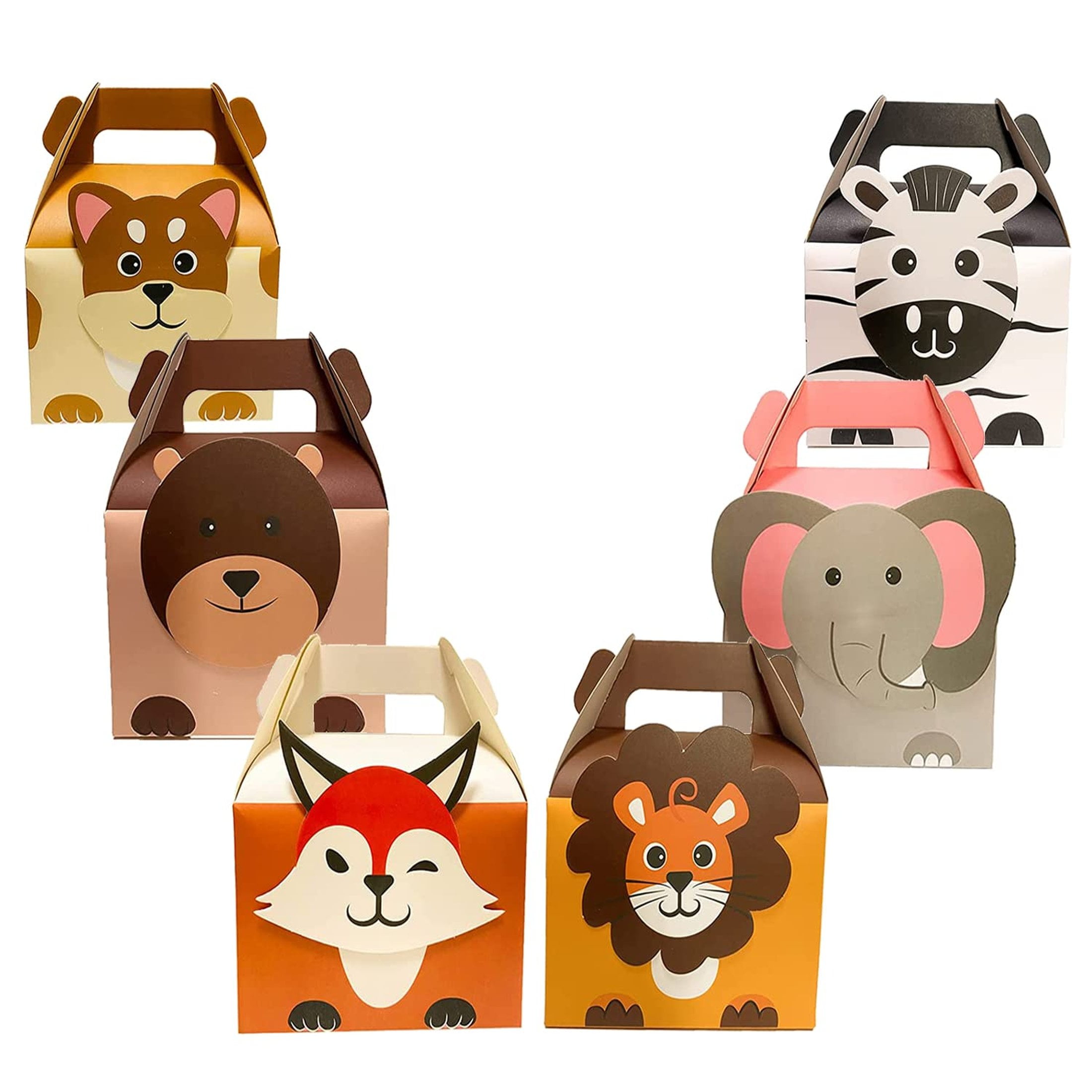 Safari Adventure Treat Boxes - 12 Pack Goodie Bags for Kids Parties ...