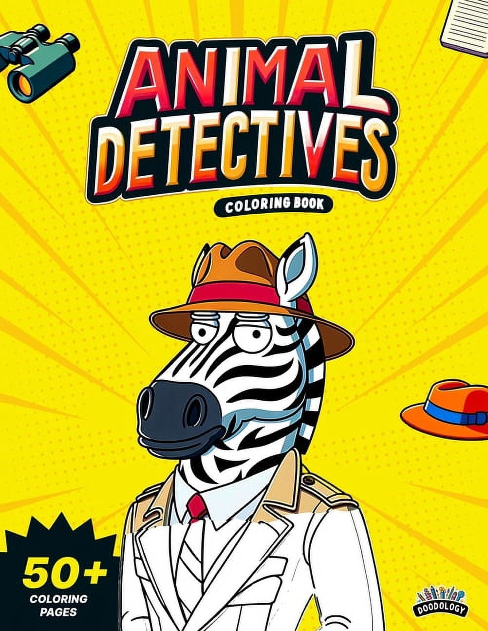Safari Animal Detectives Coloring Book For Kids: 50+ Easy To Color ...