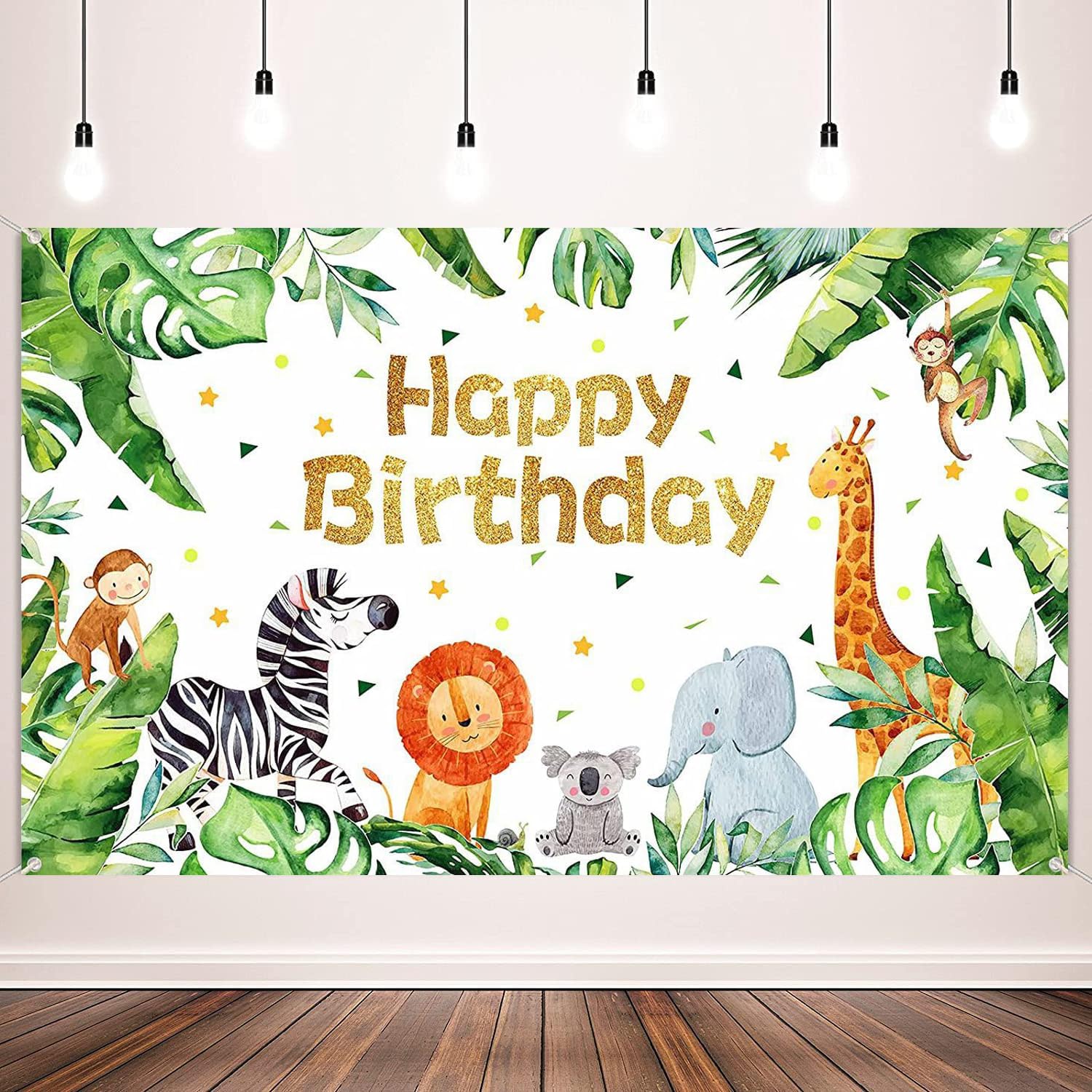 Safari Animals Backdrop Tropical Jungle Baby Shower Backdrop Jungle ...