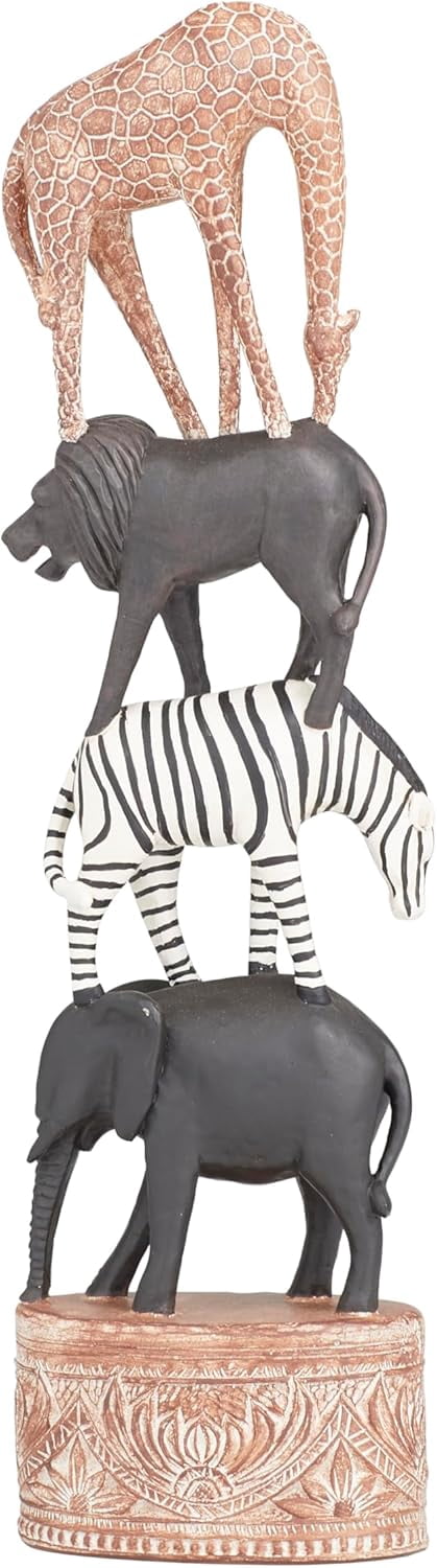Safari Animals Decorative Sculpture Home Decor Statue, Accent Figurine ...