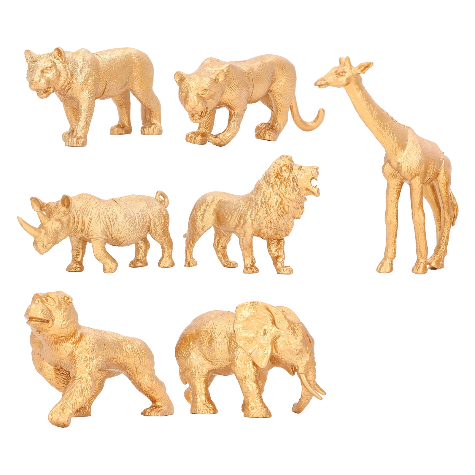 Safari Animals Figures Toy Gold Color Wild Zoo Animals Figurines For ...