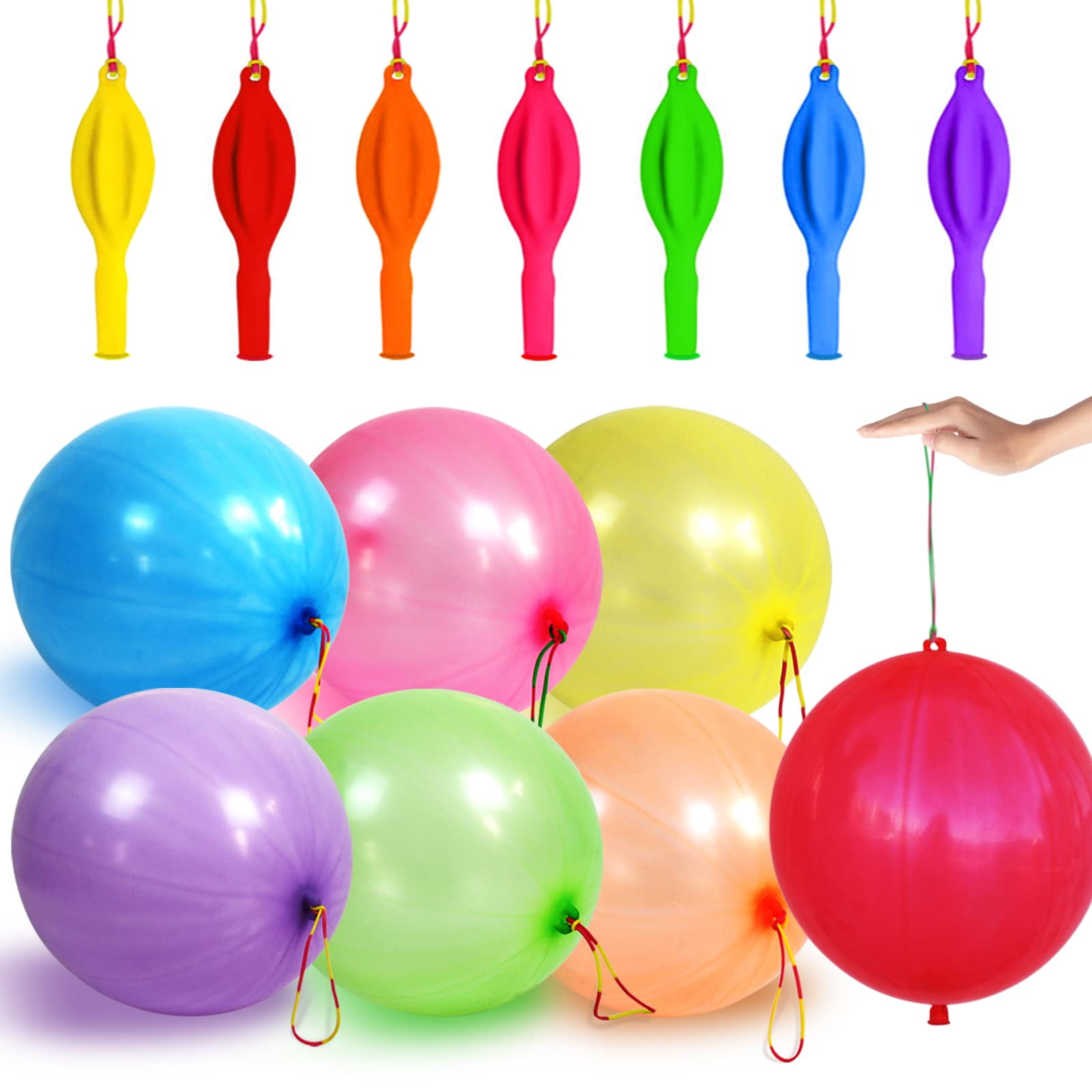 LEEZZIZZ 30Pcs Punch Balloons, SSF20 Thickened Neon Punching Balloon ...