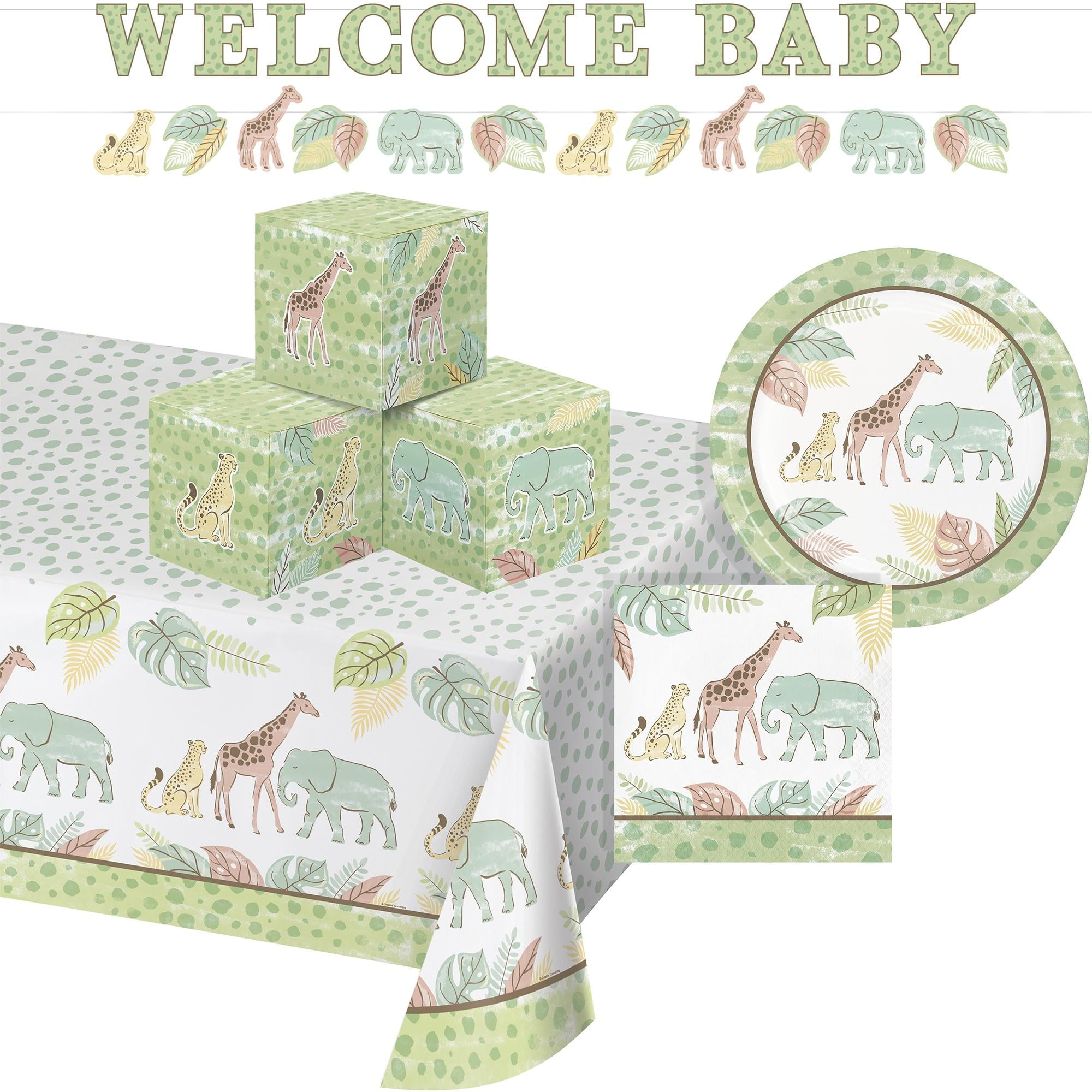 Safari Baby Animal Tableware and Decor Set, Serves 8 - Walmart.com