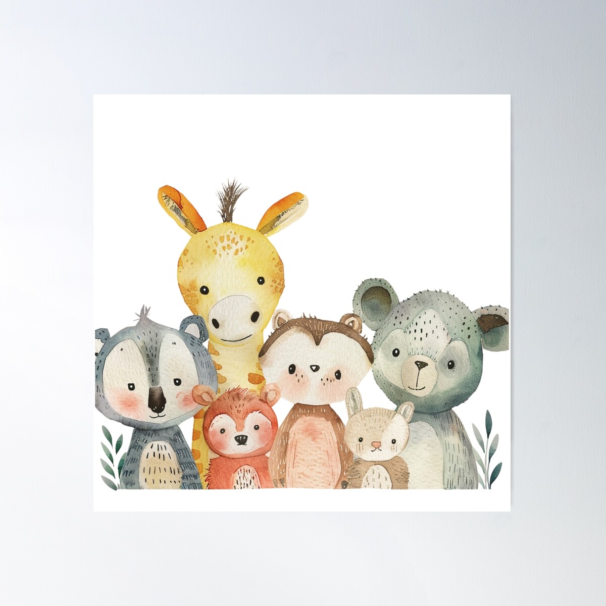 Safari Baby Animals Poster Wall Art, Modern Wall Decor For Living Room ...