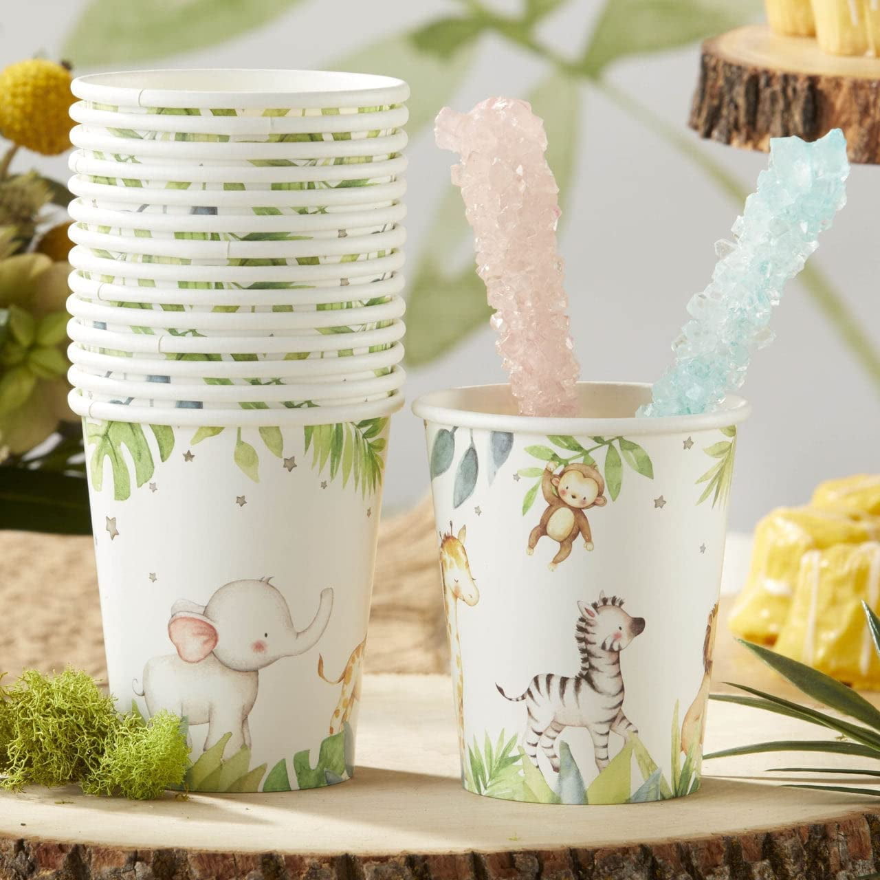 Safari Baby Party Cups | Kate Aspen 32 Pcs 7 oz. Disposable Paper Cups ...