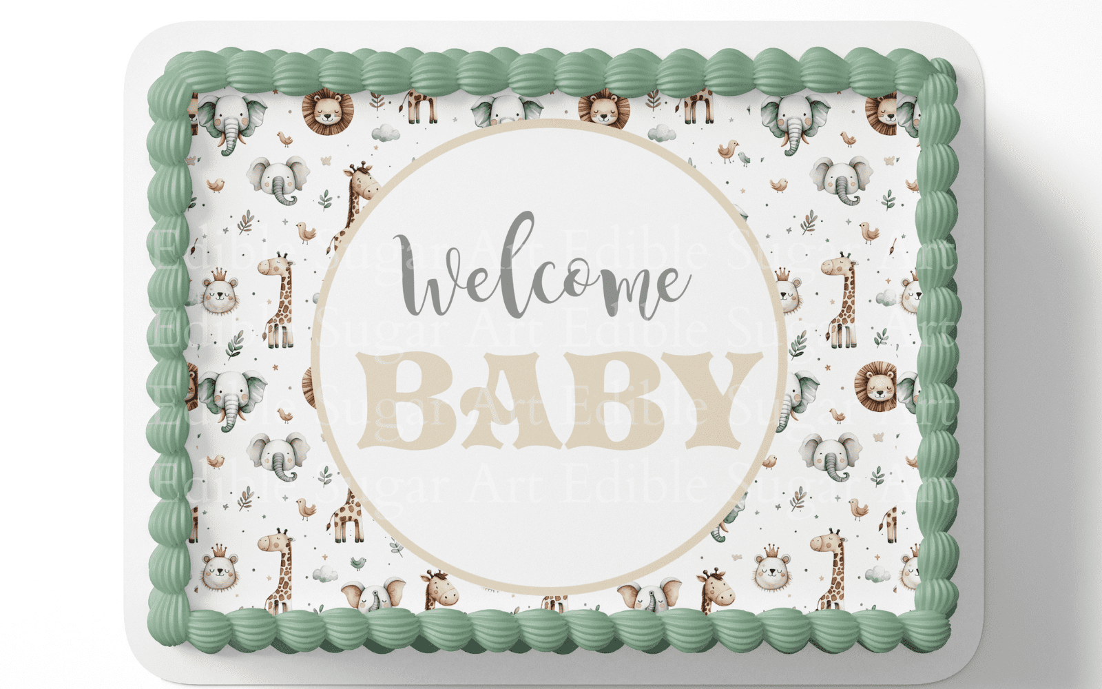 Safari Baby Shower Cake Topper Edible Image Jungle Baby Shower Safari ...