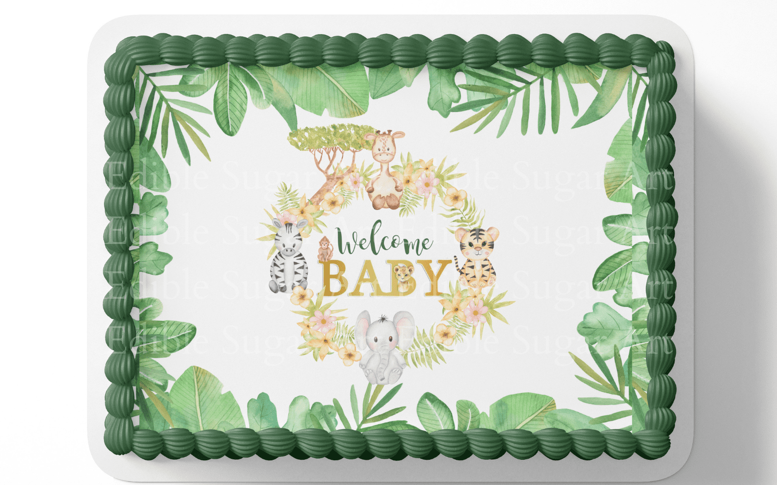 Safari Baby Shower Cake Topper Edible Image Jungle Baby Shower Safari ...