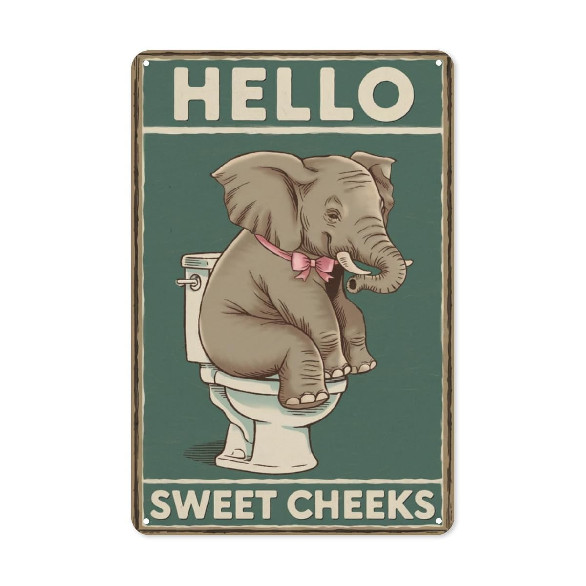 Safari Bathroom Aluminum Sign 8X12IN Whimsical Metal Wall Art for Kids ...