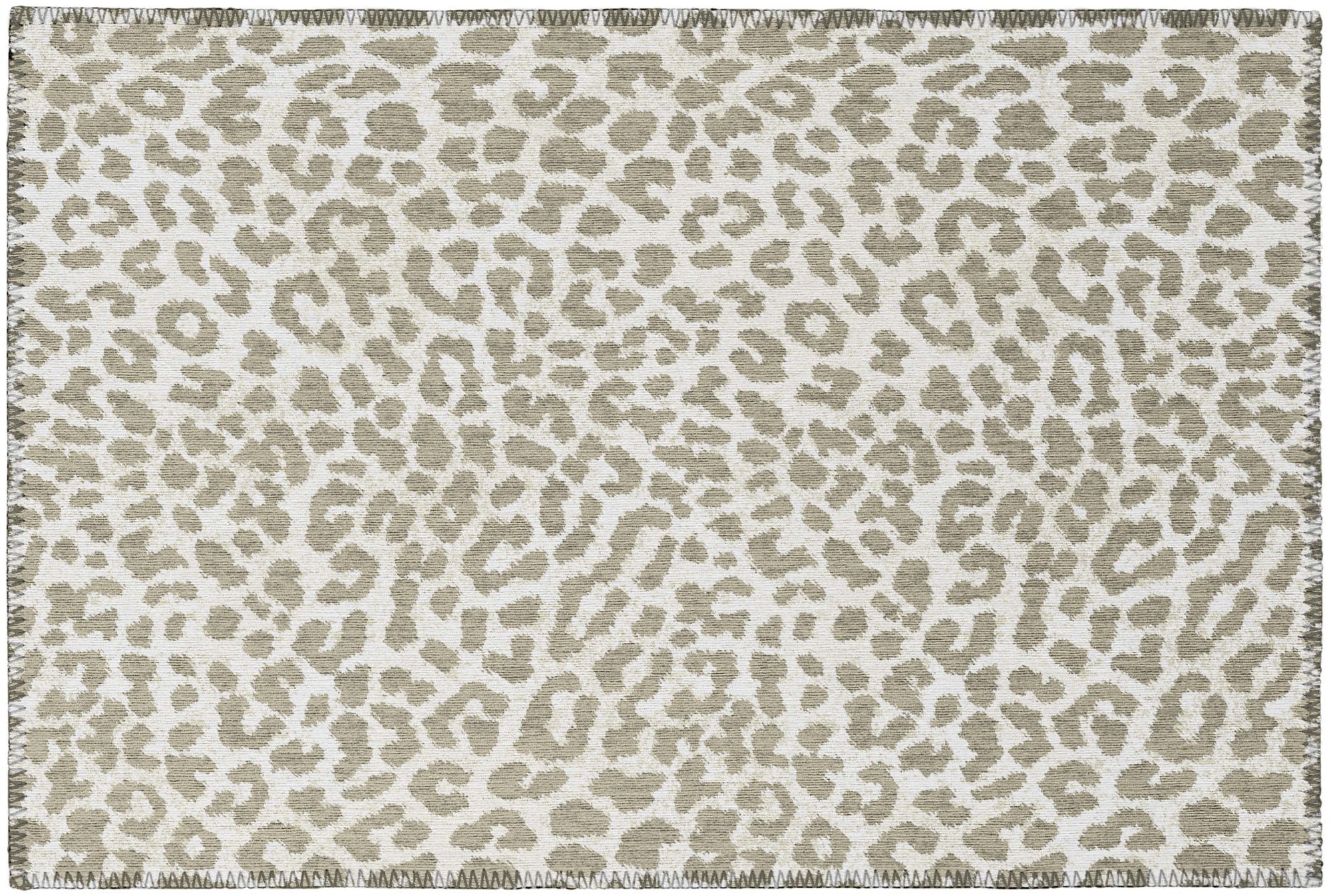 Safari Beige and Ivory Leopard Animal Print 1'8" x 2'6" Non-Skid Accent ...