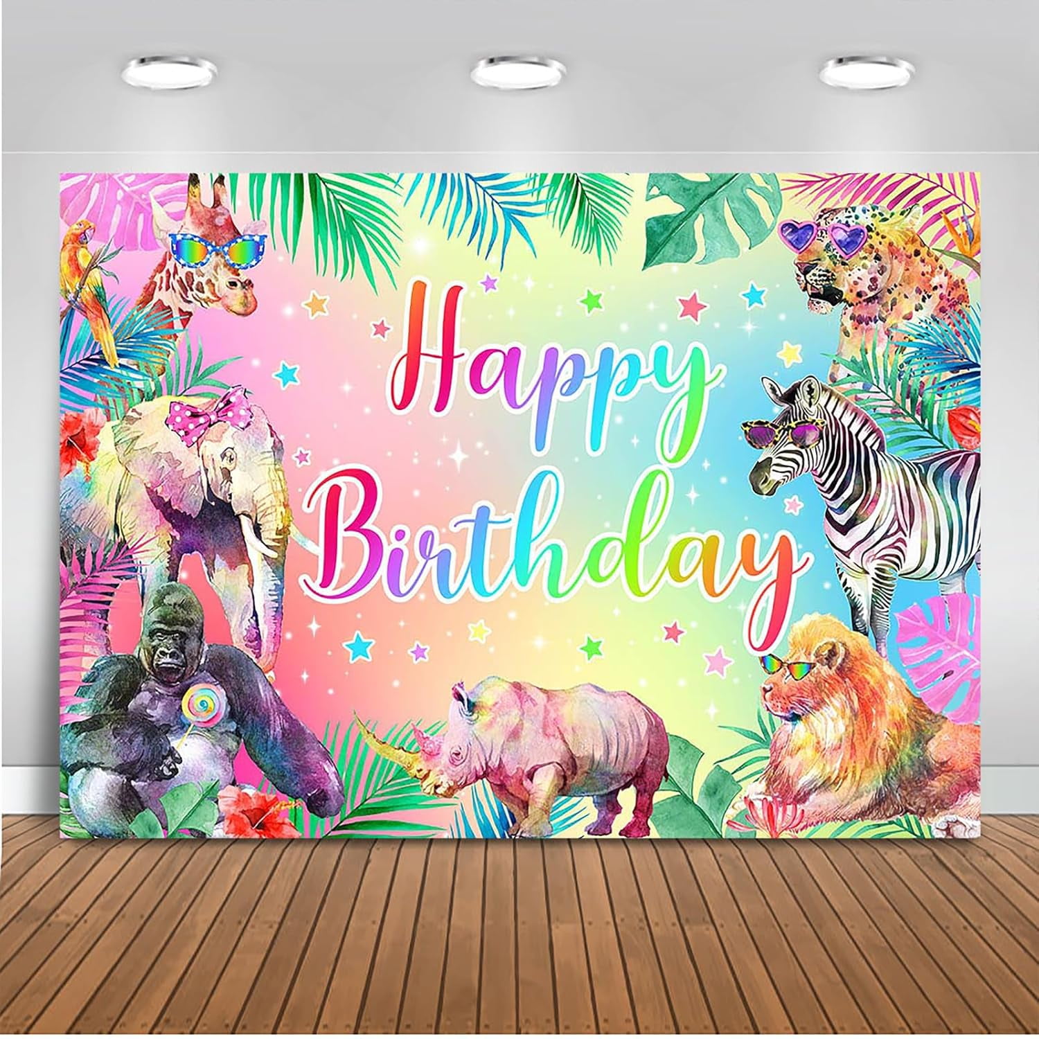 Safari Birthday Backdrop Jungle Animal Birthday Party Animal ...