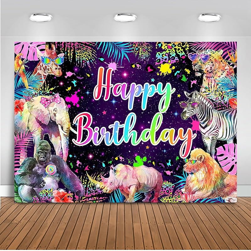 Safari Birthday Backdrop Jungle Animal Birthday Party Animal ...
