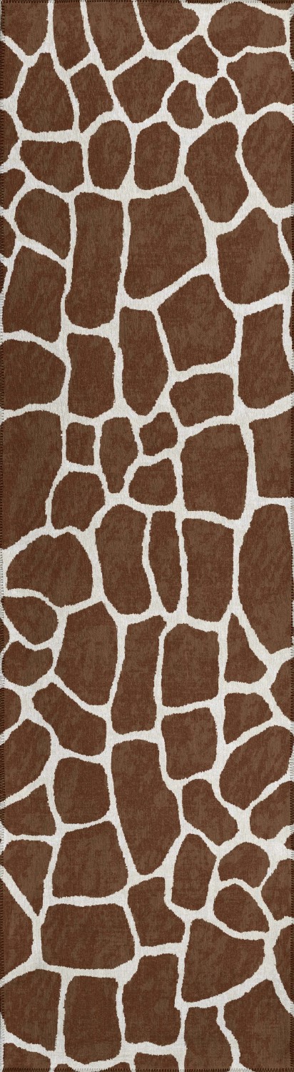 Safari Brown Giraffe Animal Print 2’3" x 7’6" Non-Skid Runner Rug ...