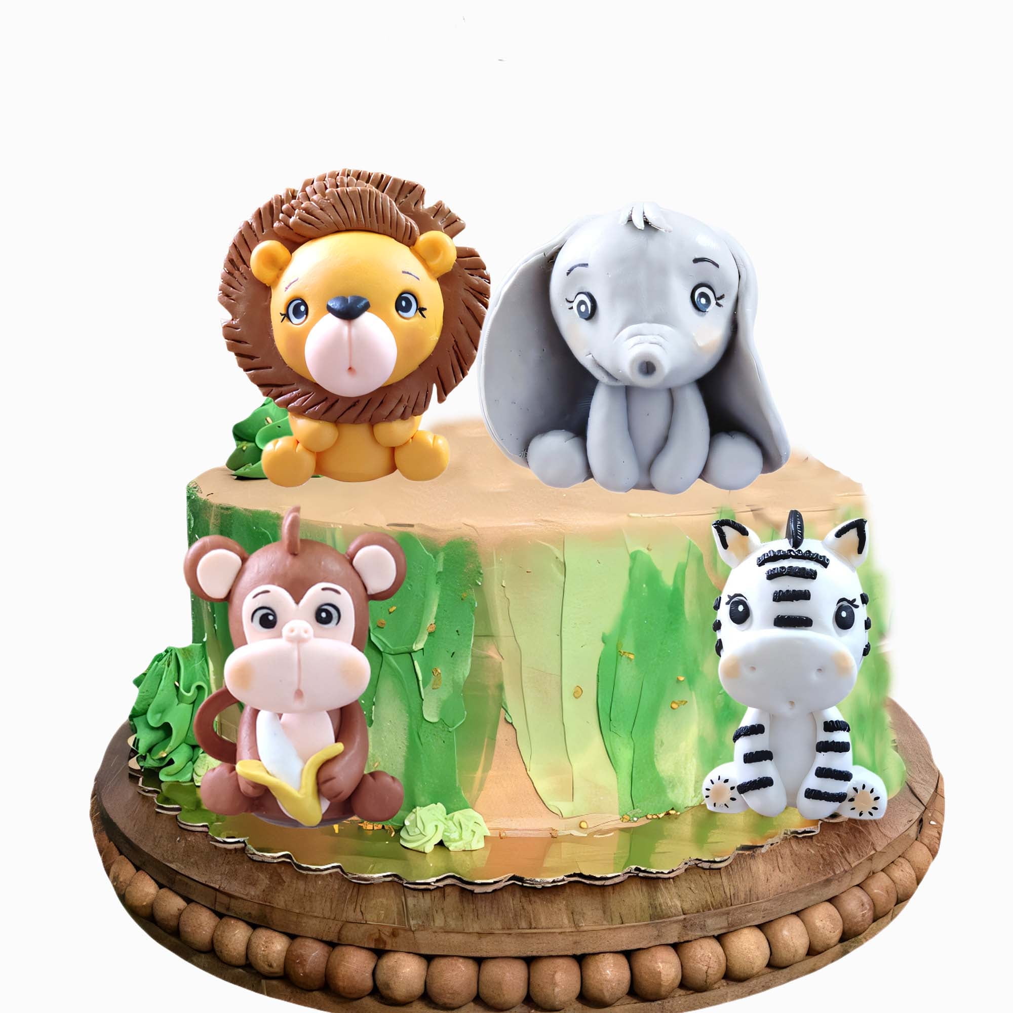 Safari Cake Topper Jungle Wild Animal Cake Topper With Zebra Elephant ...