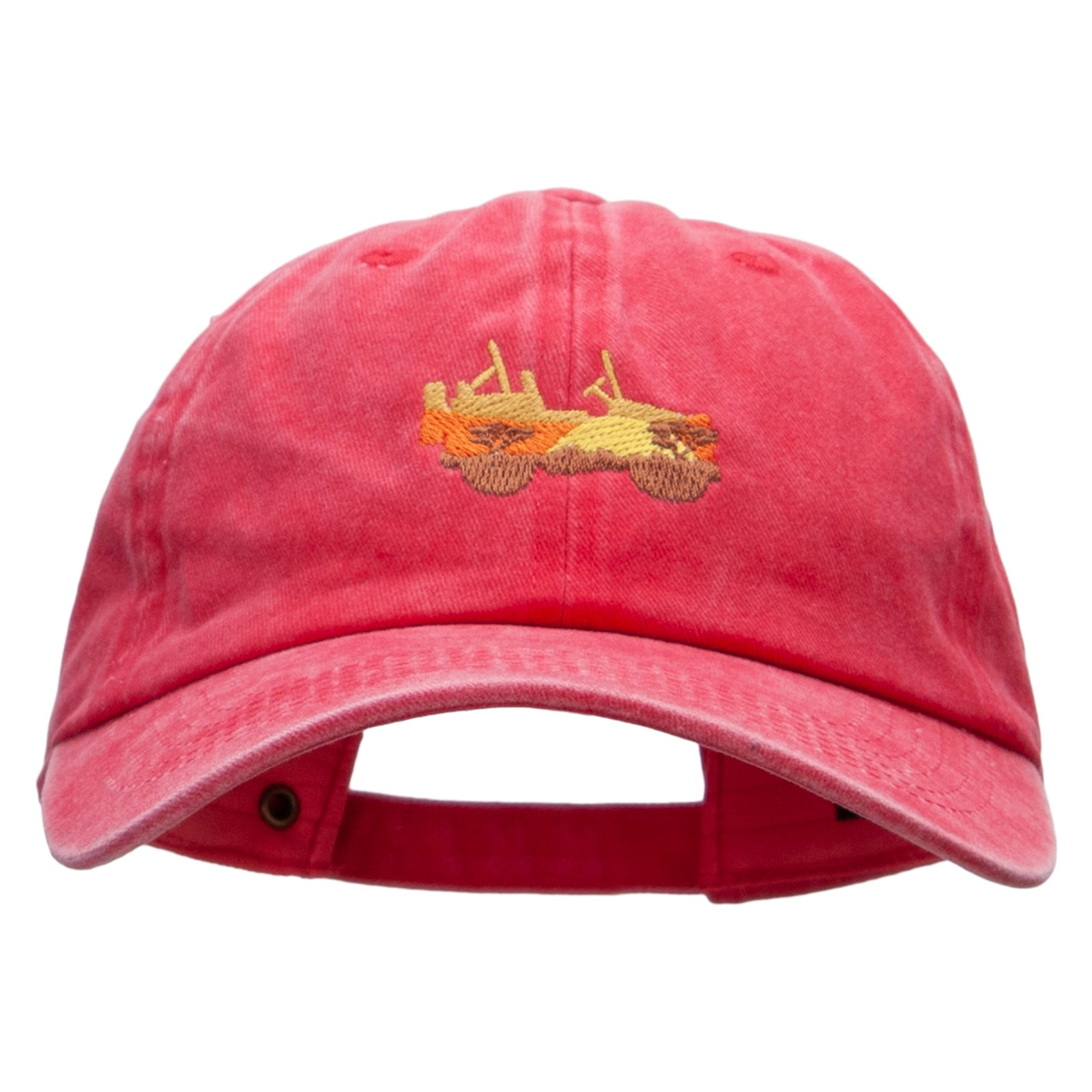 Safari Car Embroidered Pigment Dyed Wash Cap - Red OSFM - Walmart.com