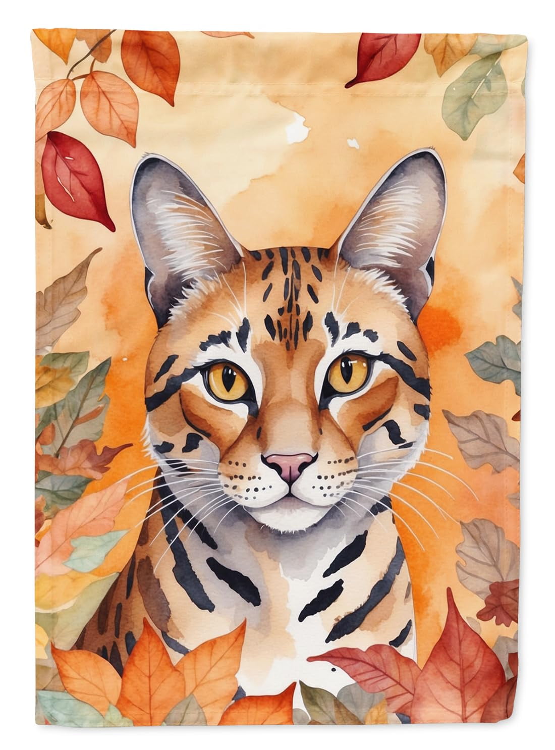 Safari Cat in Fall Leaves House Flag - Walmart.com
