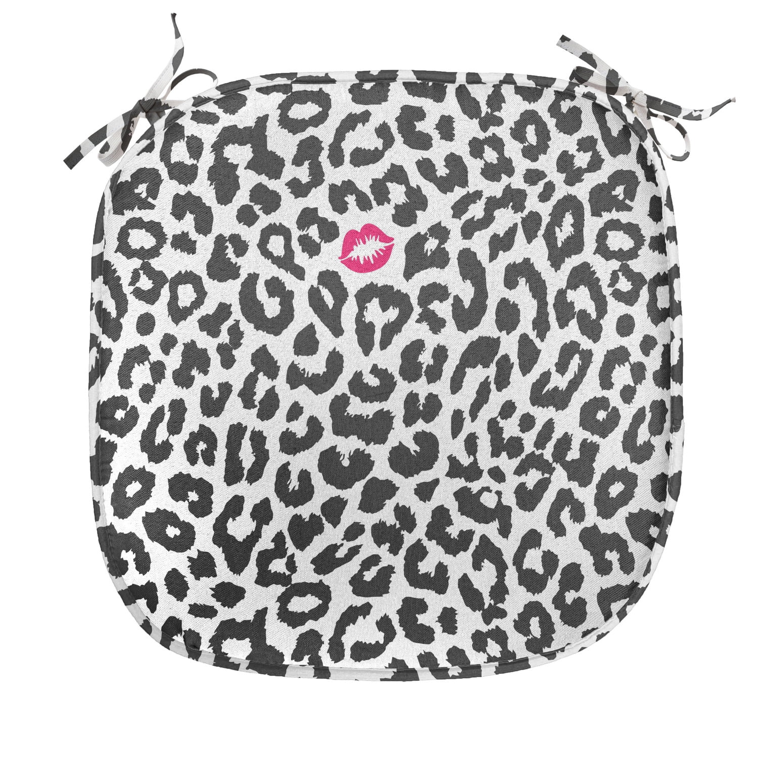 Safari Chair Seating Cushion, Leopard Cheetah Animal Print Kiss Shape ...