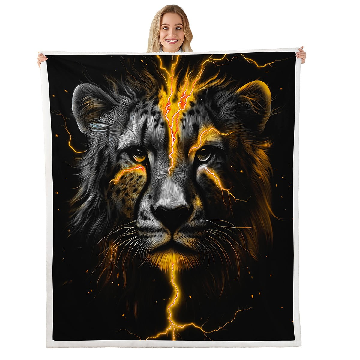 Safari Cheetah Sherpa Blanket 30"X40" Jungle Leopard Print Throw ...