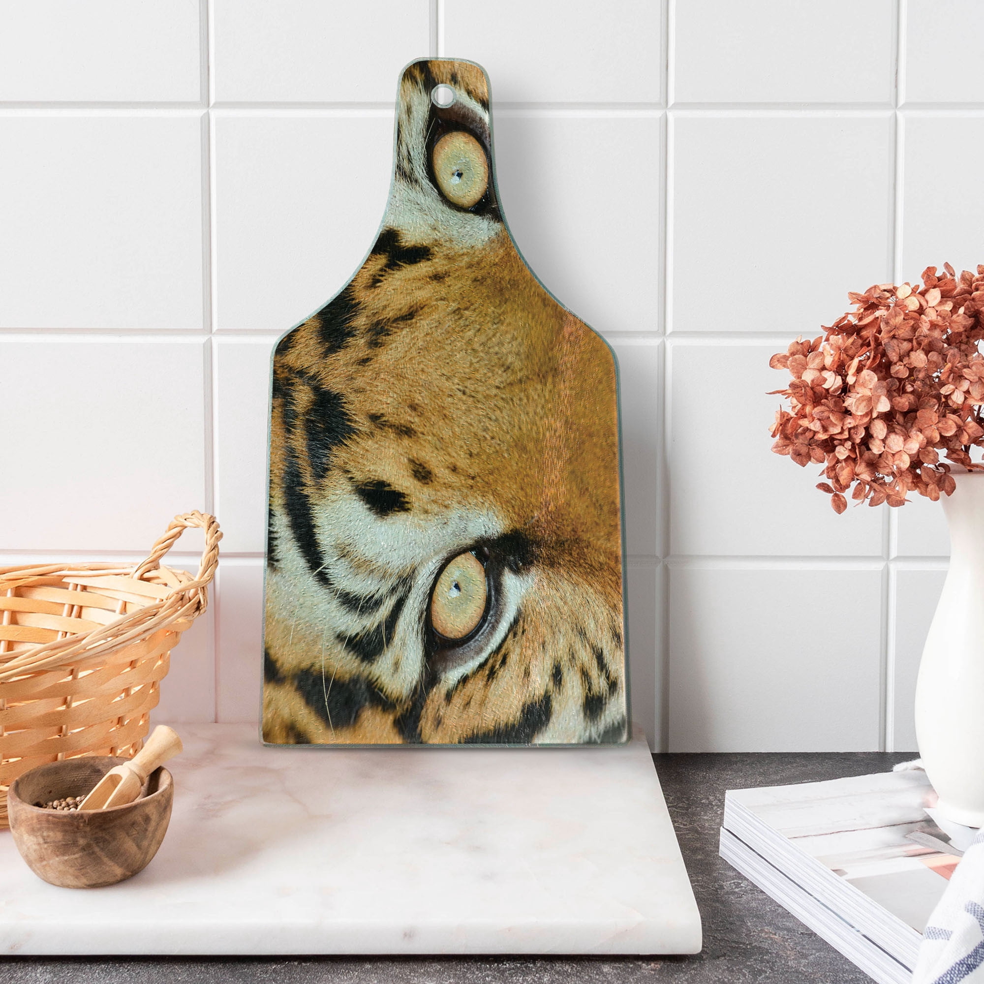 Safari Cutting Board, Close-up Tiger Eyes Hunter Look Feline Camouflage ...