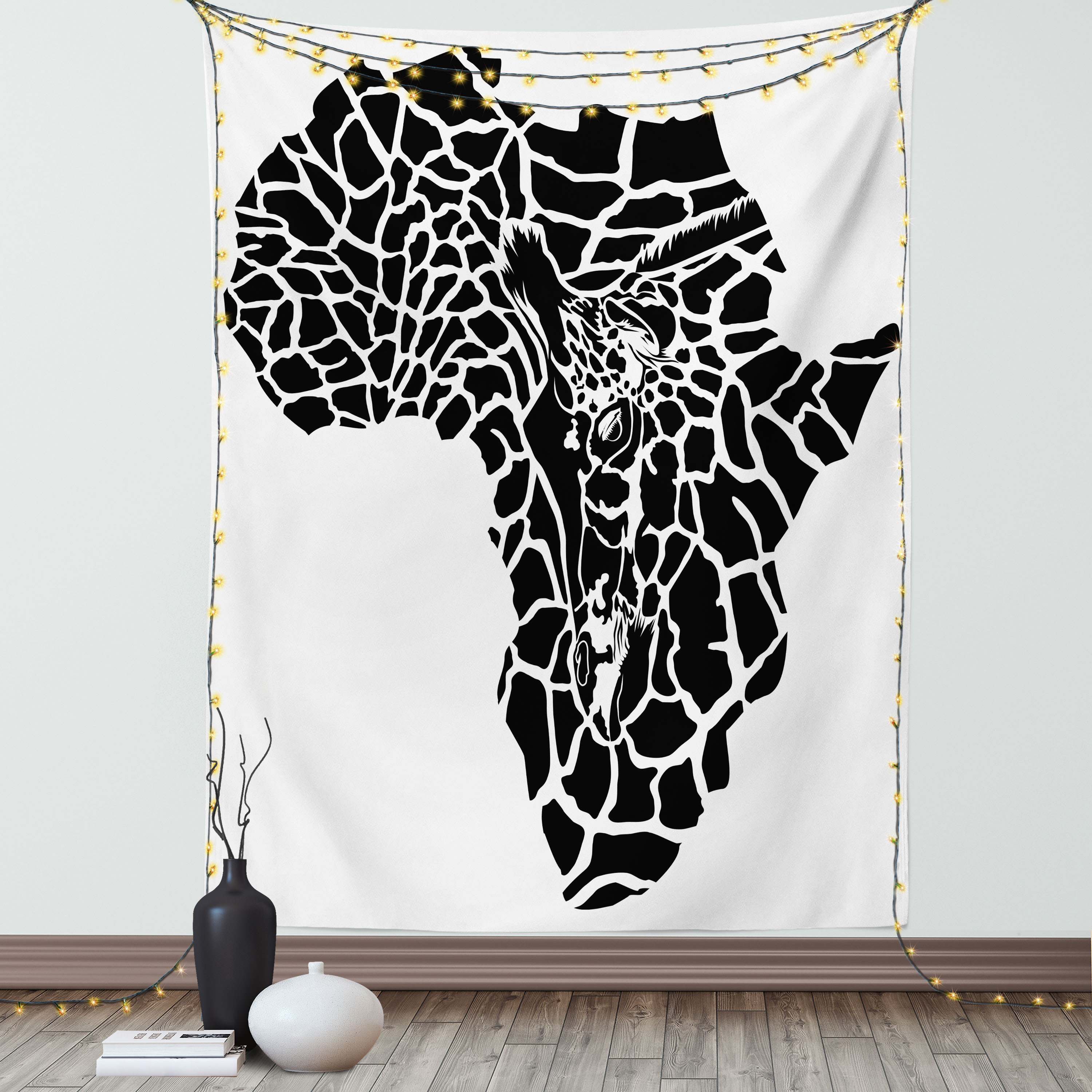 Safari Decor Wall Hanging Tapestry, Illustration of Africa Continent ...