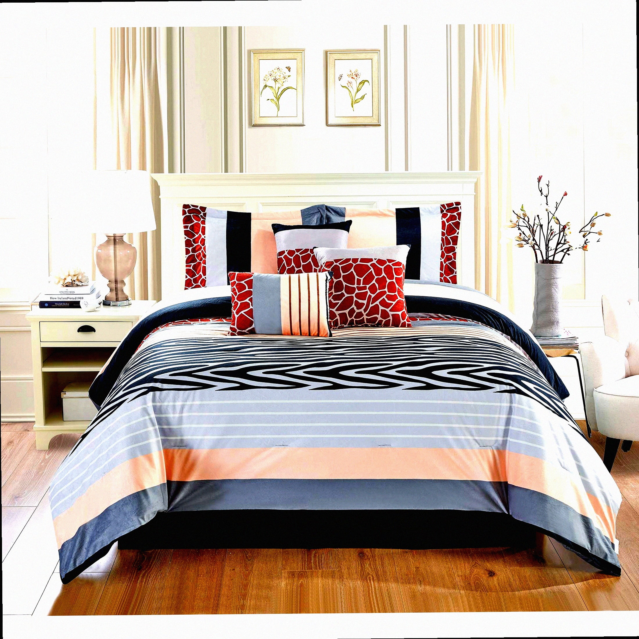 Safari Dream 7-Piece Animal Print Comforter Set - Cal Size Bedding in ...